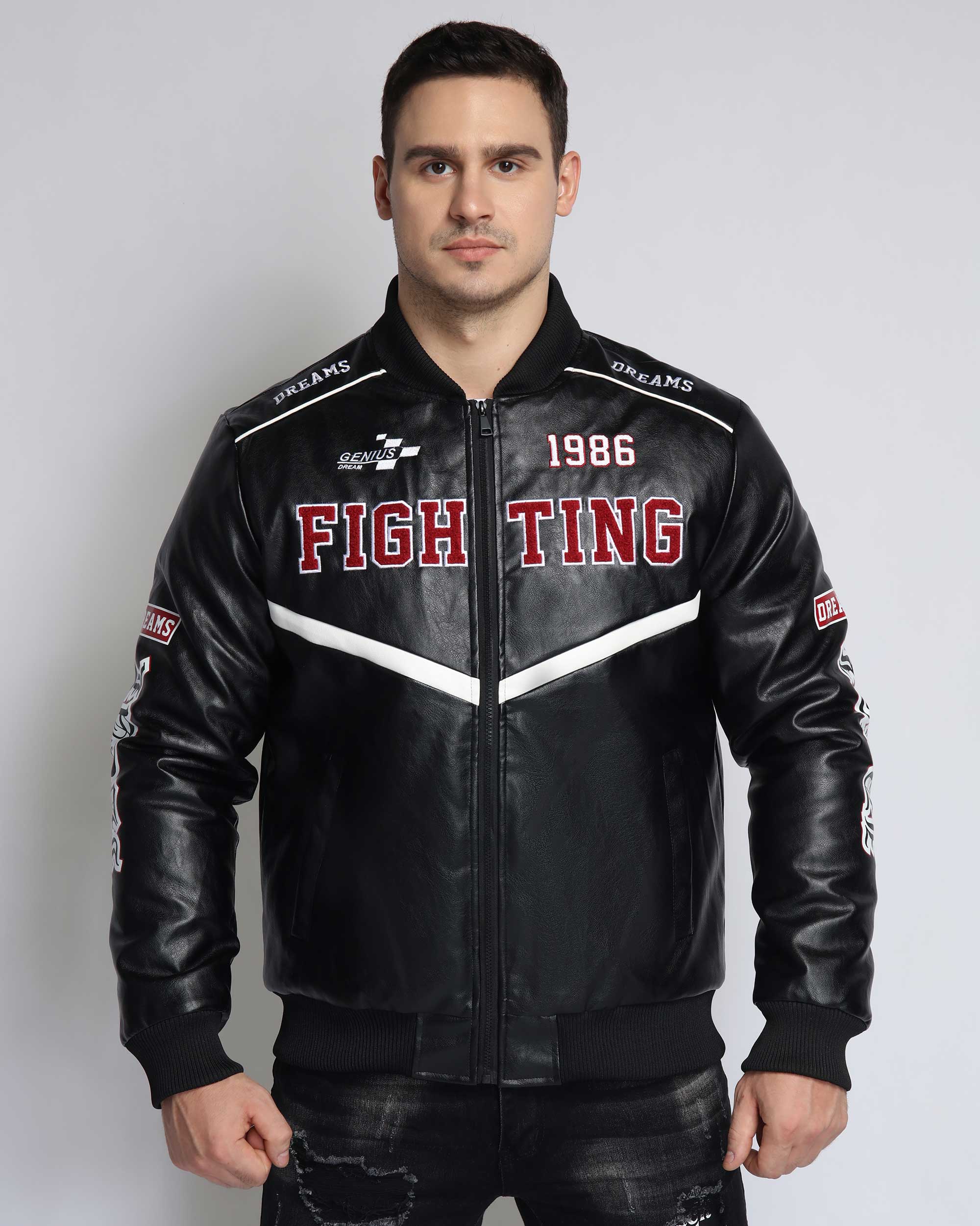 Classic Varsity Style: Men's Baseball Jacket with Ribbed Collar |LOGEQI